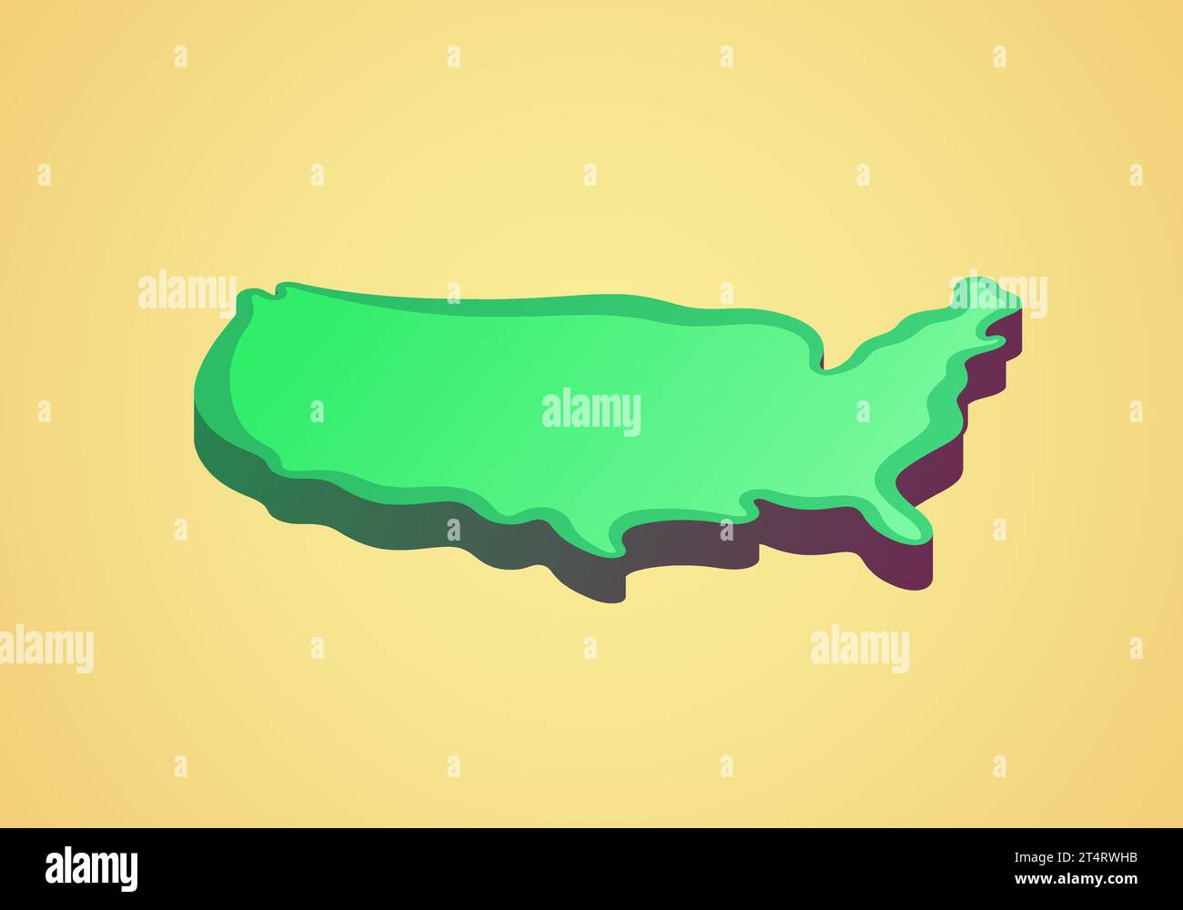 Isometric stylized simplified 3D map of United States Stock Vector ...