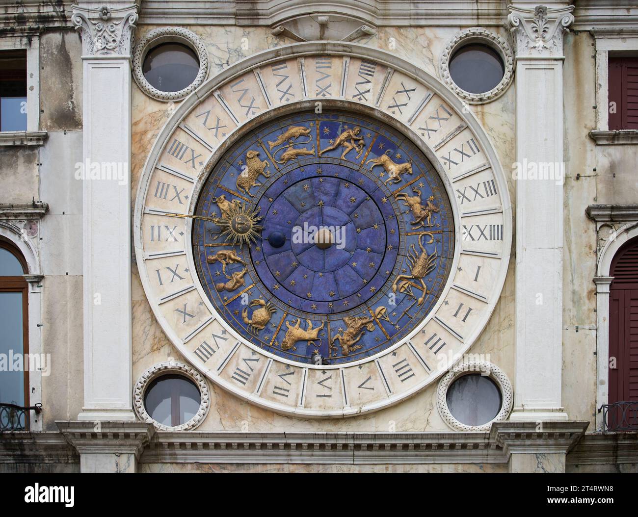 Horoscope on the clock face of St Mark's Clocktower (Italian: Torre ...