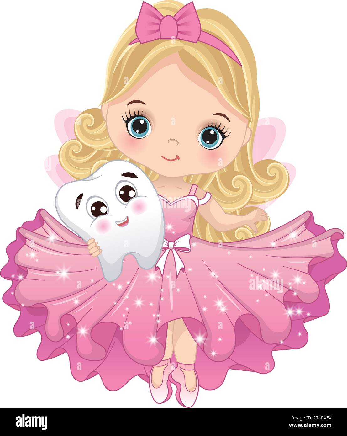Vector Cute Little Tooth Fairy with Tooth Stock Vector Image & Art - Alamy
