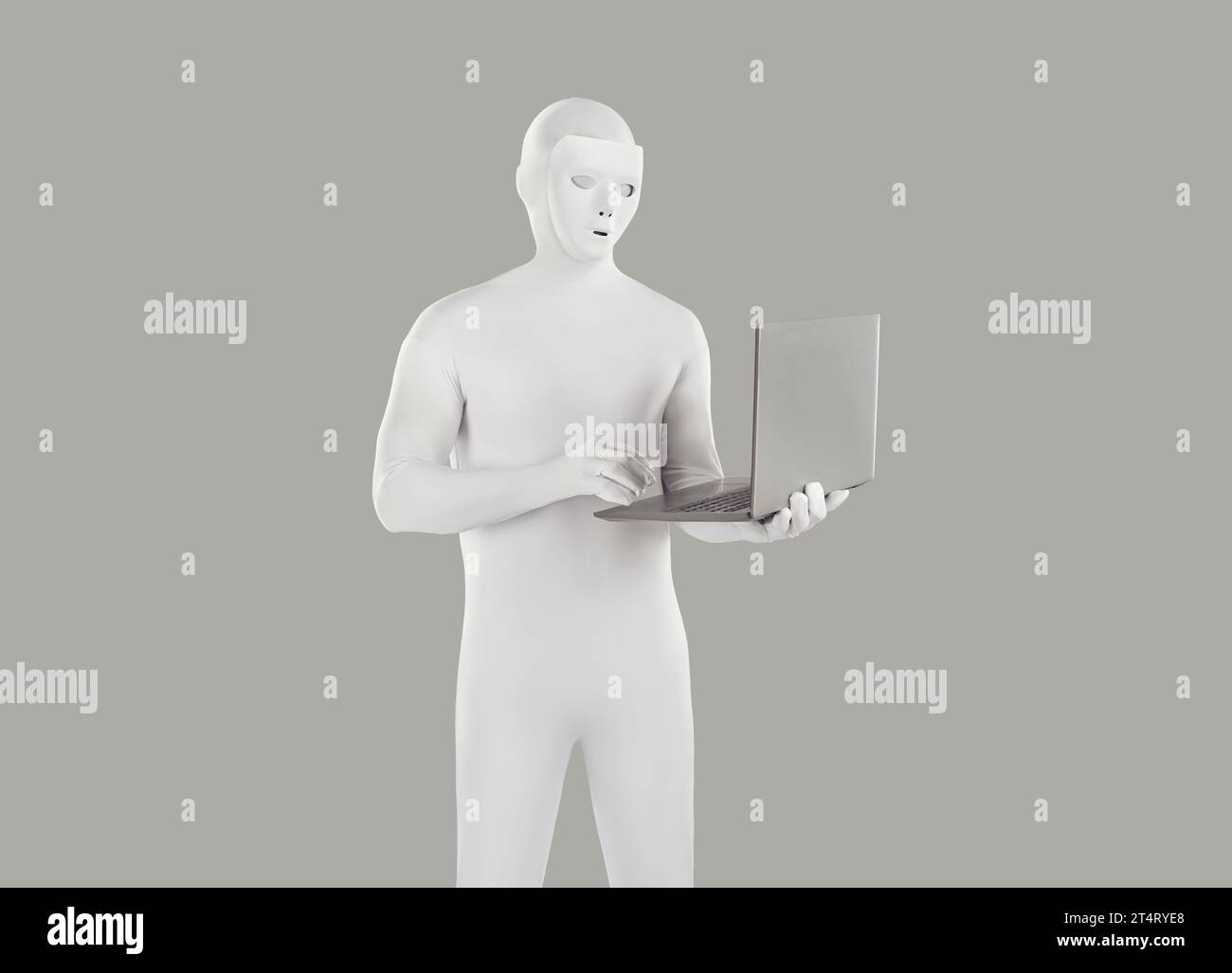 Anonymous man maintains privacy and cyber security while using his ...