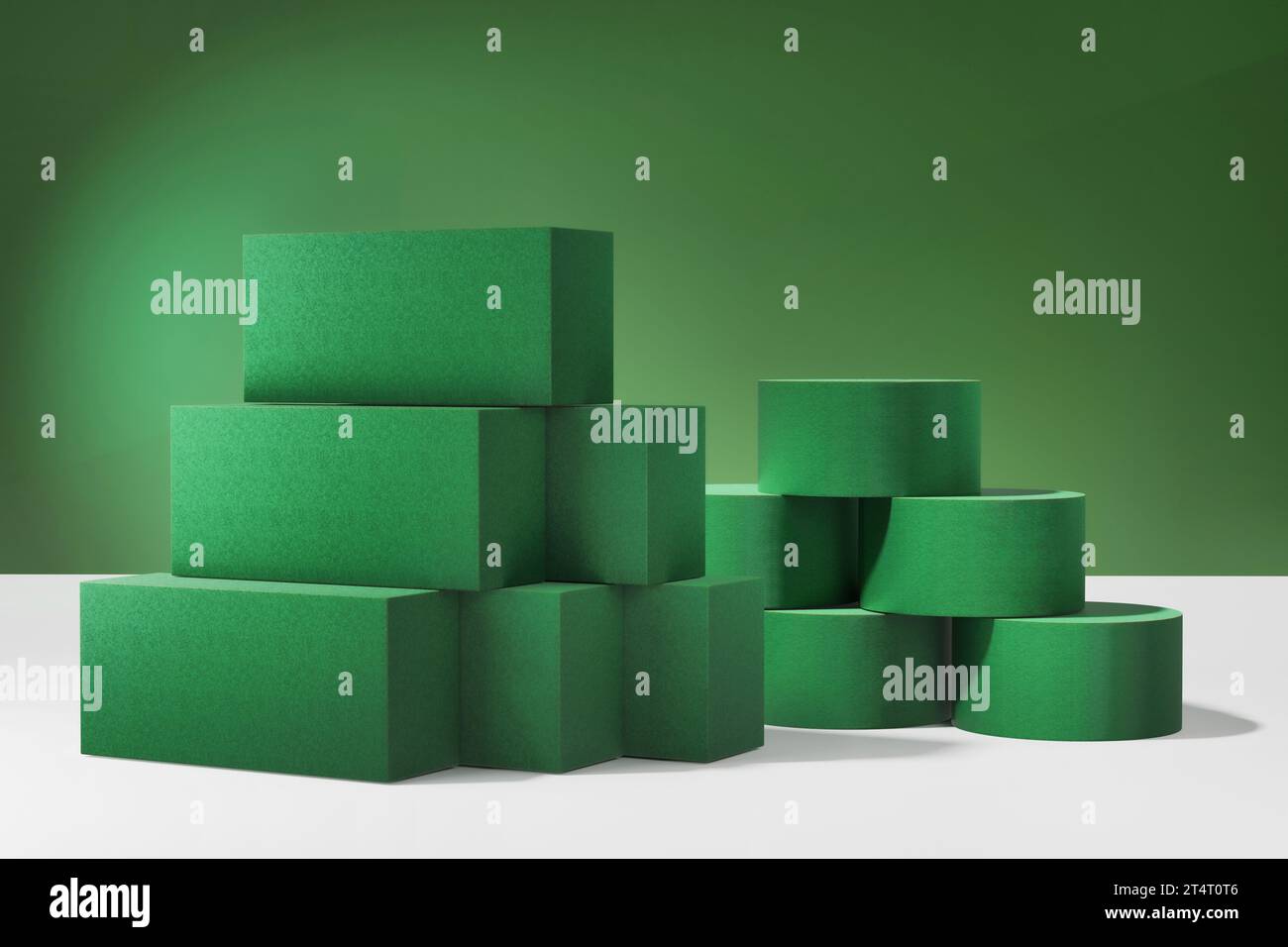 Stacks of green floral sponges or floral foam - 3d rendering Stock ...