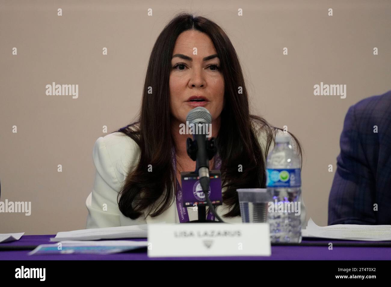 Lisa Lazarus, of the Horseracing Integrity and Safety Authority, speaks ...