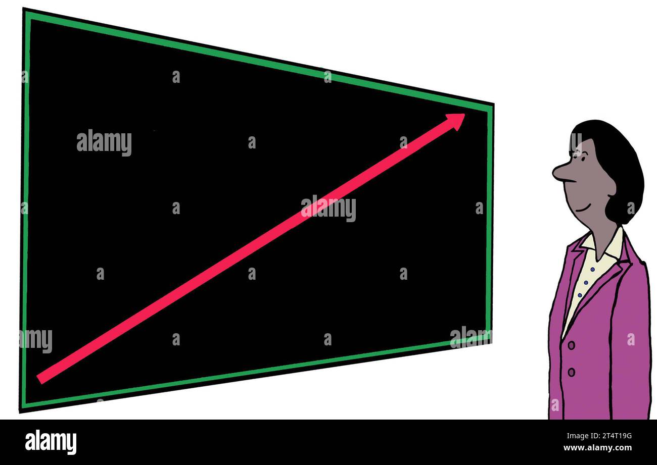 African American businesswoman smiles when she sees the sales results ...