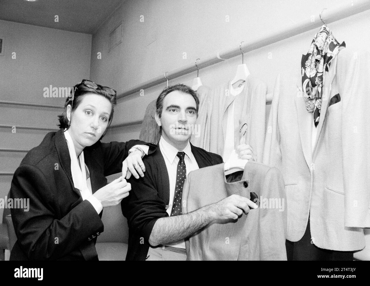 Donna Karan and Louis Dell'Olio show some clothes at the Anne Klein ...