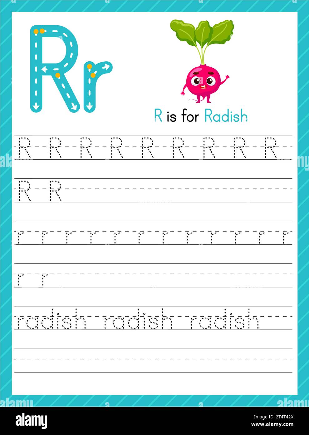 Trace letter R uppercase and lowercase. Alphabet tracing practice ...