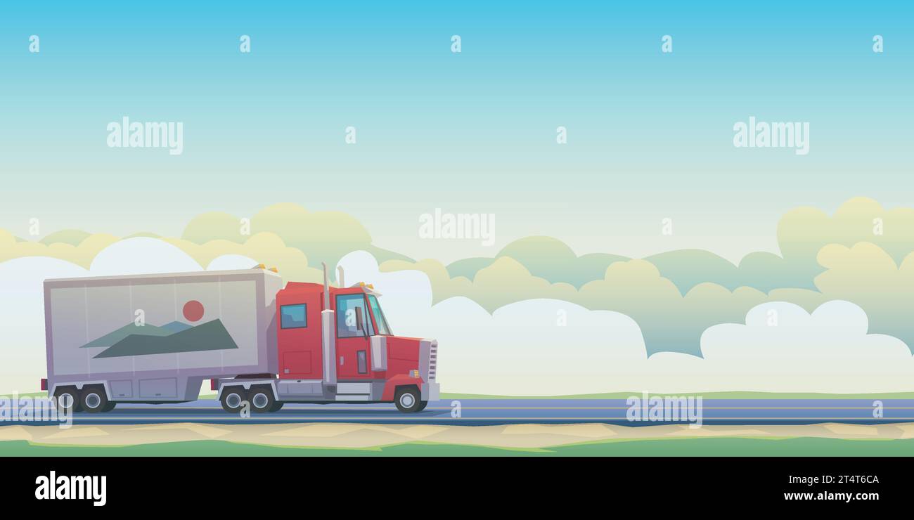 Big truck moving on Stock Vector Images - Alamy