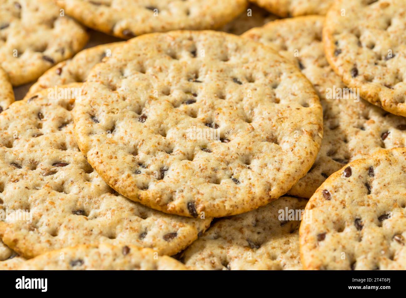 Homemade Whole Wheat Round Crackers Ready to Eat Stock Photo - Alamy