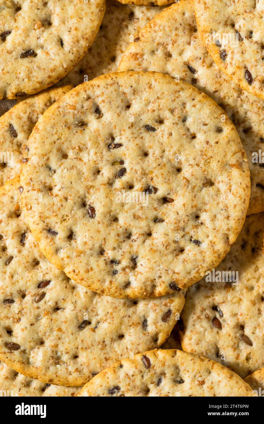 Homemade Whole Wheat Round Crackers Ready to Eat Stock Photo - Alamy