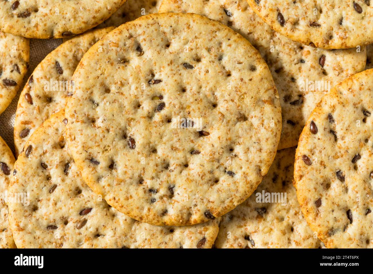 Homemade Whole Wheat Round Crackers Ready to Eat Stock Photo - Alamy