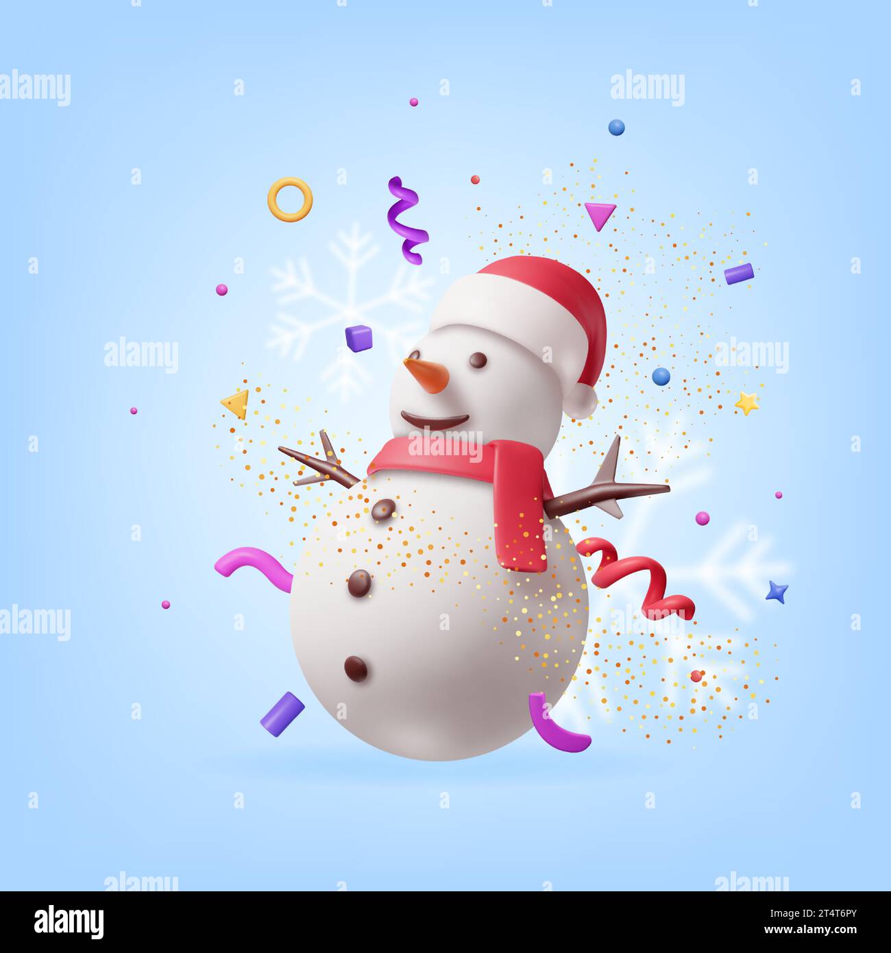 3D Holiday Snowman and Confetti Stock Vector Image & Art - Alamy