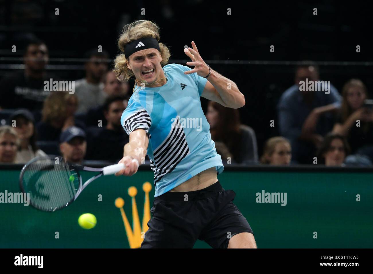 Paris, France. 1st Nov, 2023. German player ALEXANDER ZVEREV returns the ball to French player ...
