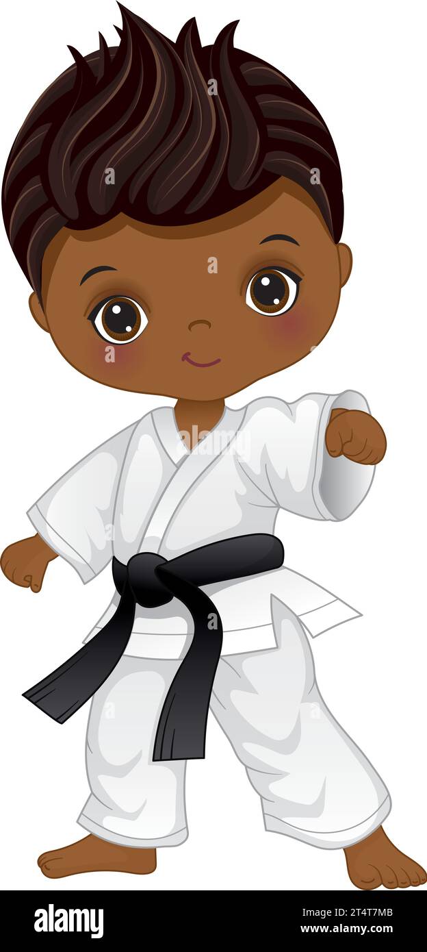 Cartoon illustration karate kid smiling hi-res stock photography and ...