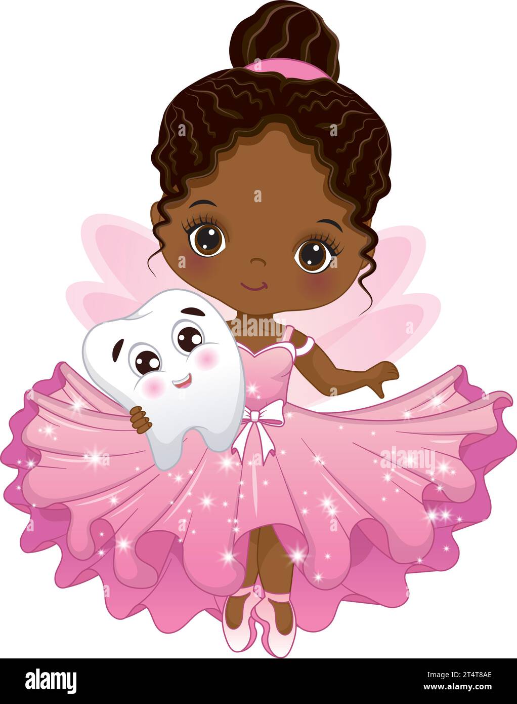Vector Cute African American Tooth Fairy with Tooth Stock Vector Image ...