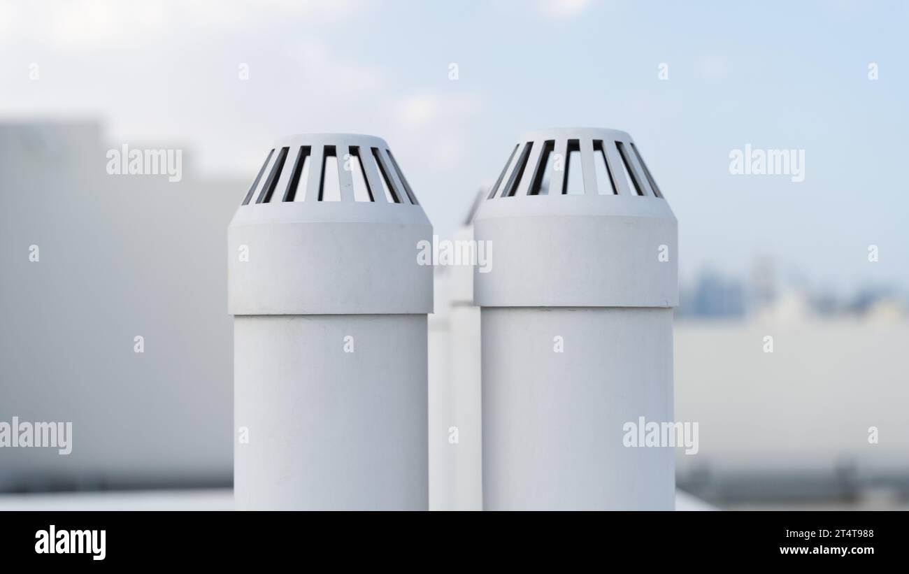 multiple toilet ventilation pipe on top of the apartment Stock Photo ...