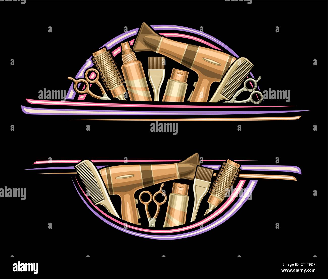 Vector border for Hair Salon with blank copy space for ad text ...