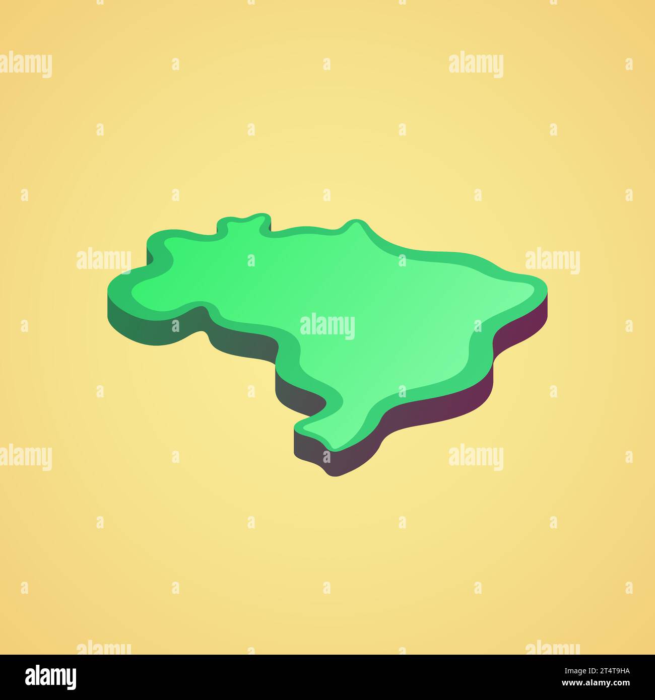 Isometric stylized simplified 3D map of Brazil Stock Vector Image & Art ...