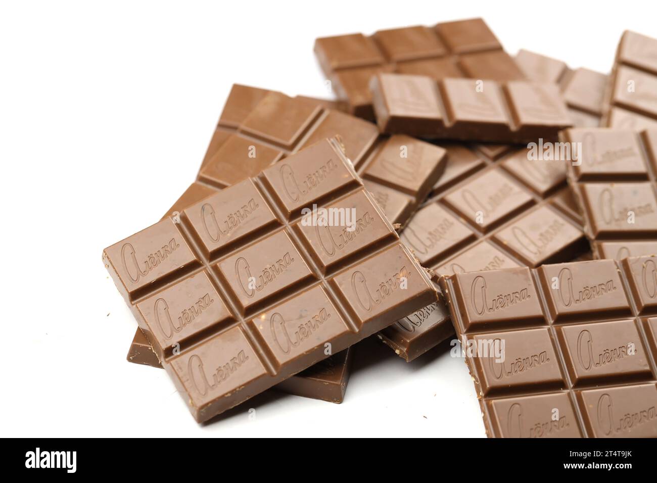 KHARKIV, UKRAINE - JANUARY 27, 2021 Alyonka chocolate square bars ...