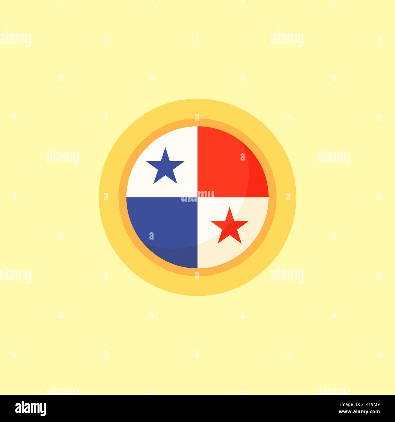 Flag of Panama with round frame. Flat design style Stock Vector Image ...