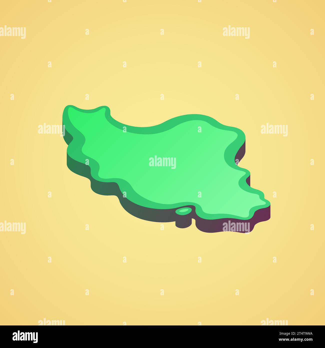 Isometric stylized simplified 3D map of Iran Stock Vector Image & Art ...