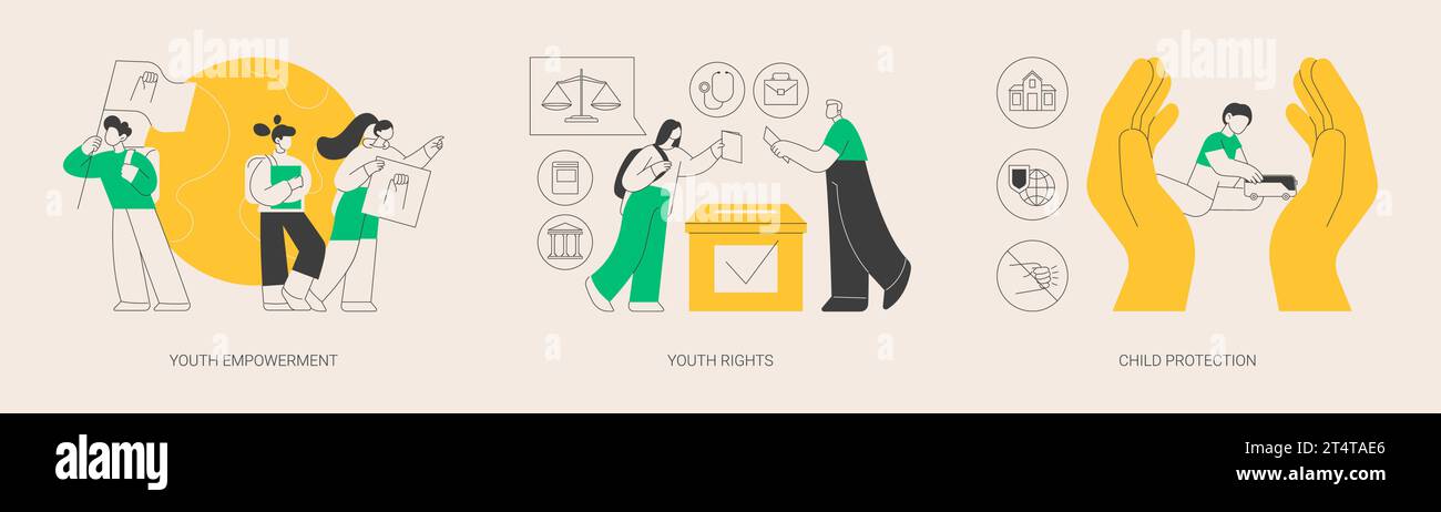 Young people rights protection abstract concept vector illustrations ...