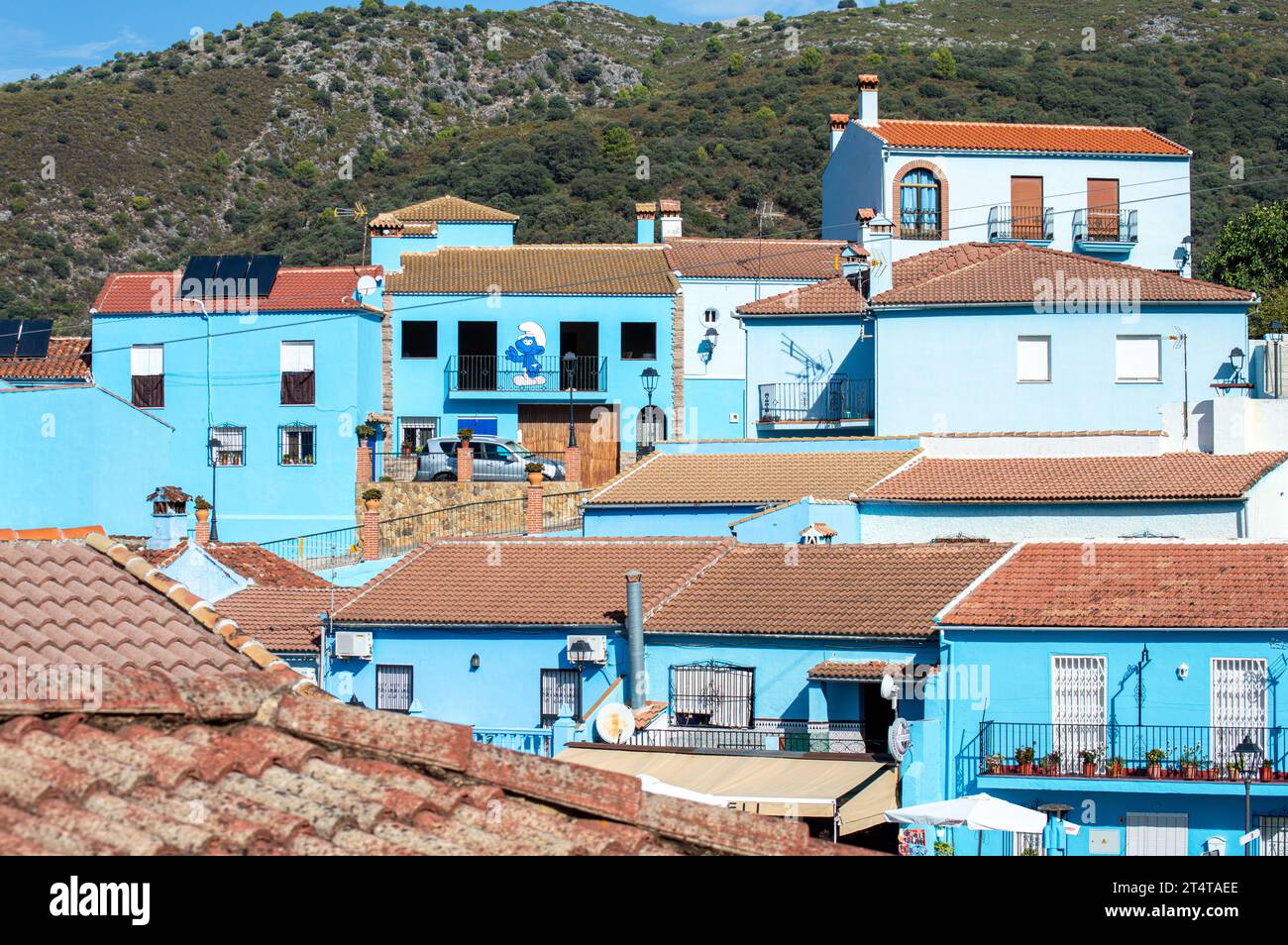 JUZCAR, SPAIN - OCTOBER 6, 2023: Visiting of blue Smurfs Village in ...