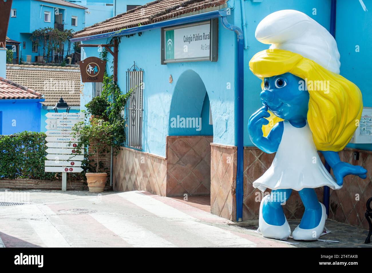 JUZCAR, SPAIN - OCTOBER 6, 2023: Visiting of blue Smurfs Village in ...