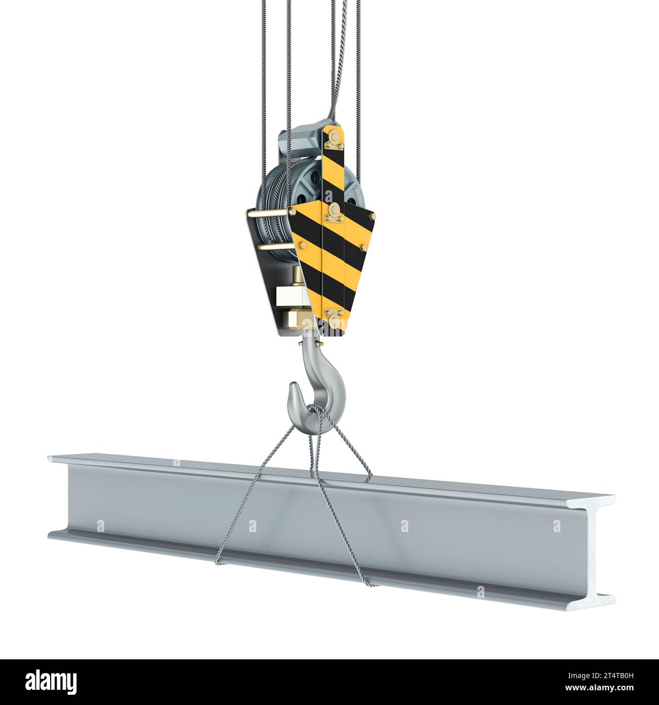 Crane hook with channel, H-beam. 3D rendering isolated on white ...