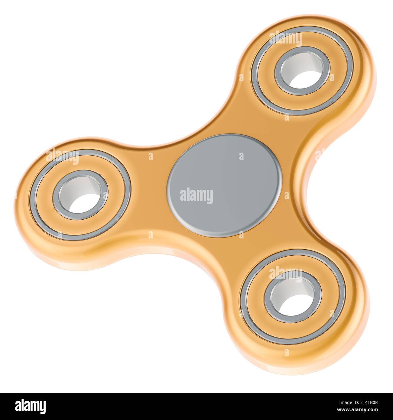 Golden fidget spinner, 3D rendering isolated on white background Stock ...