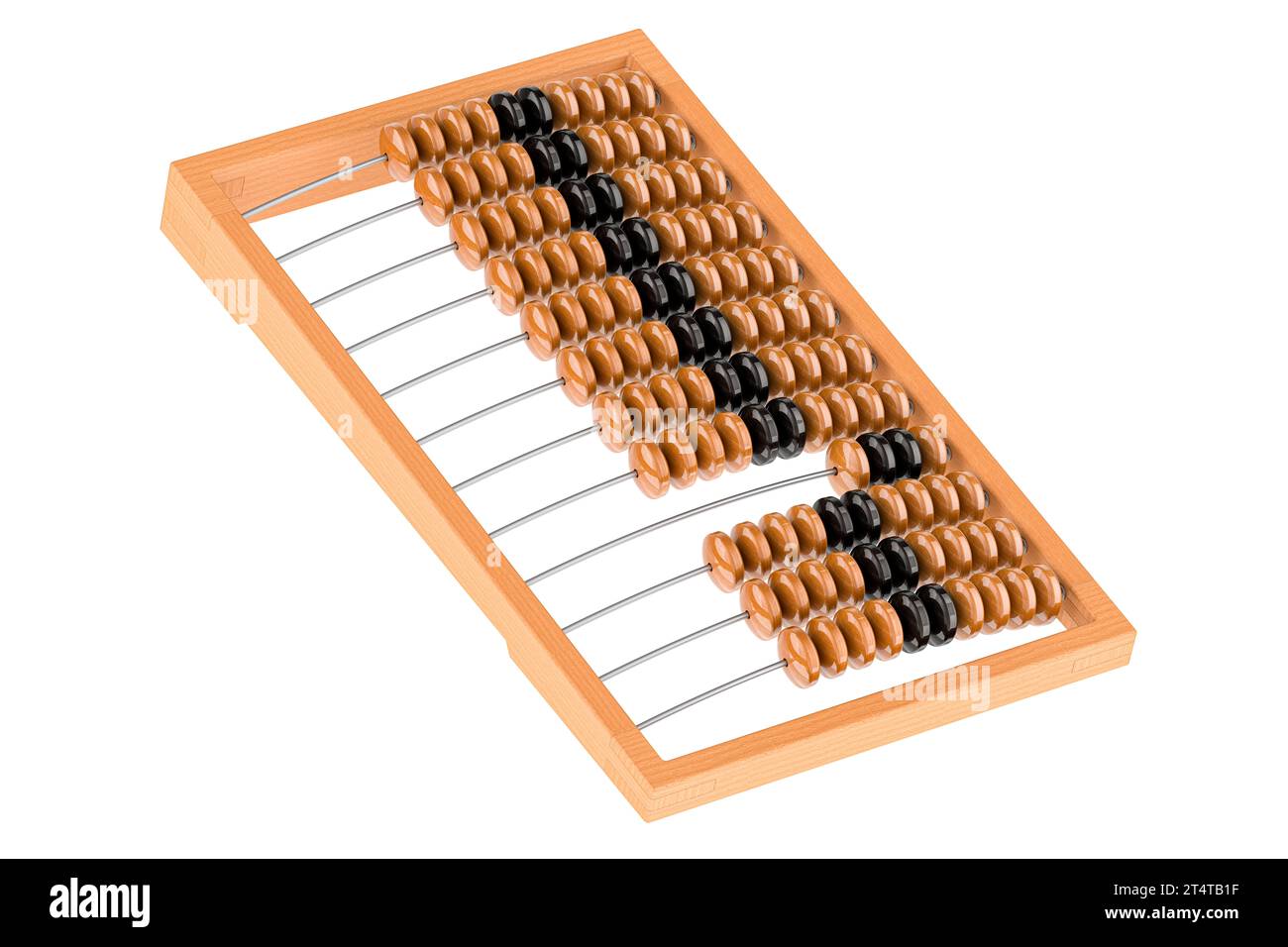 Wooden USSR Abacus with beads, 3D rendering isolated on white ...
