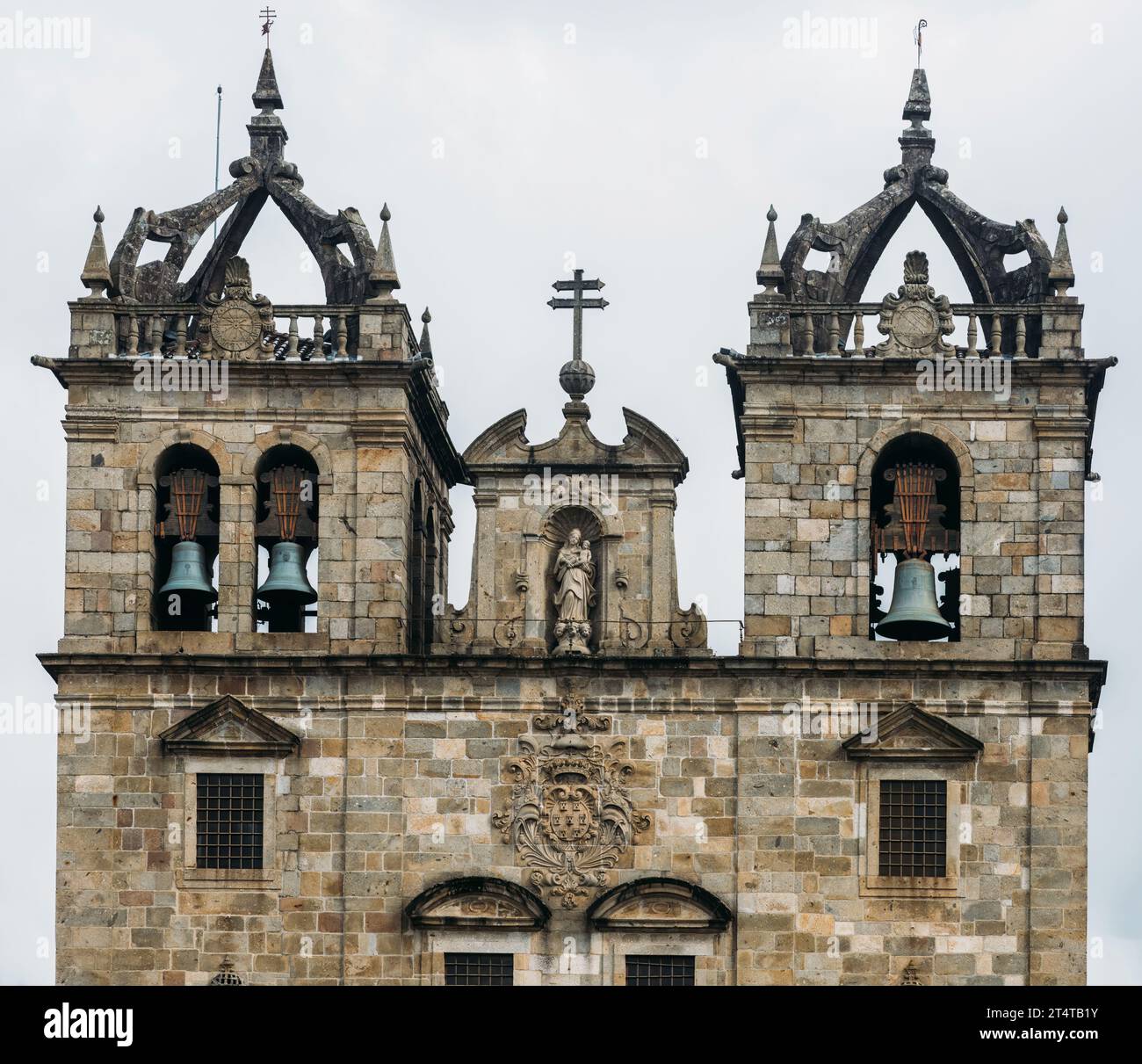 Façade of the Cathedral of Braga, one of the most important monuments ...