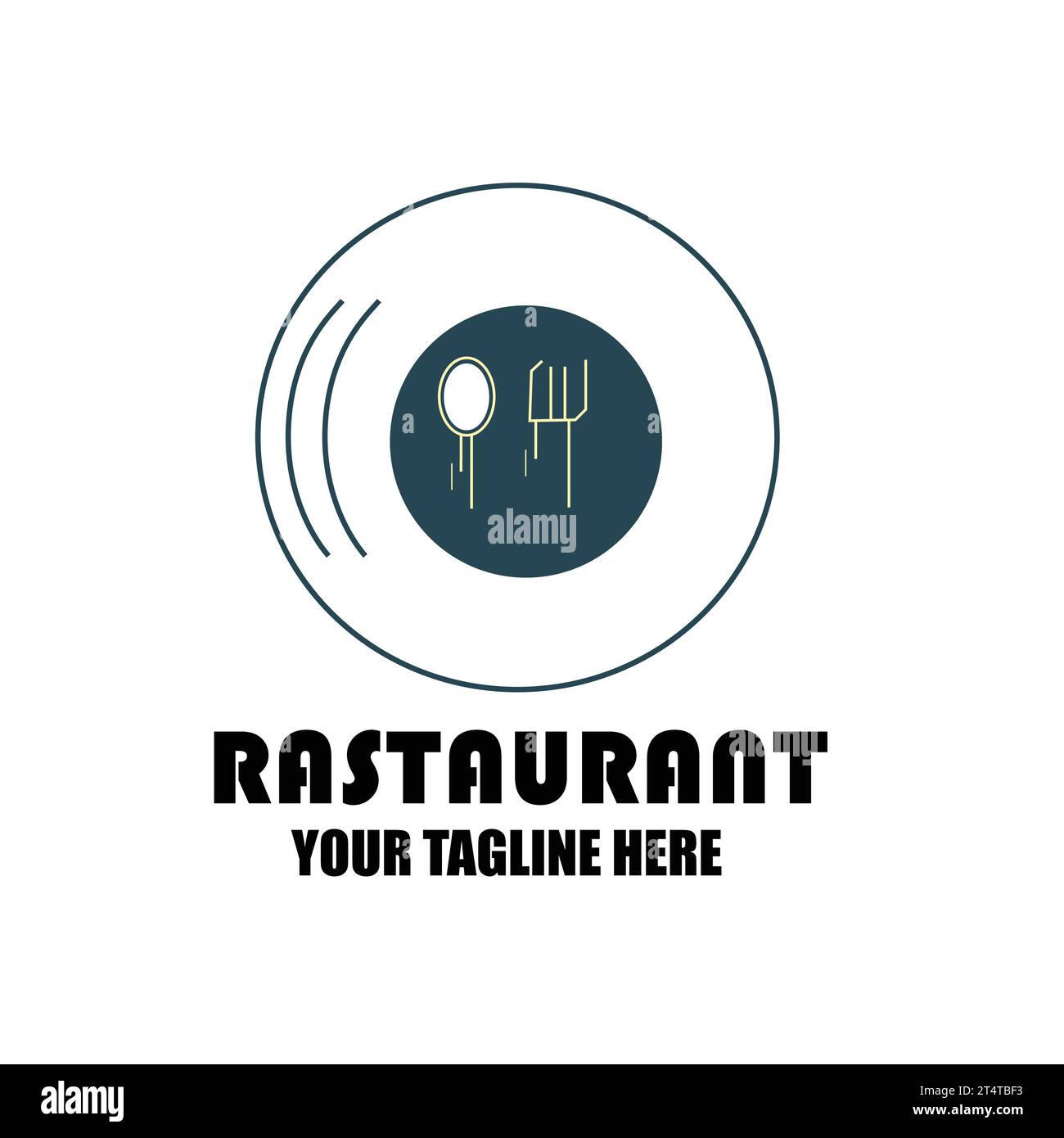 modern Restaurant logo with spoon and fork icon, concept of lines Stock ...