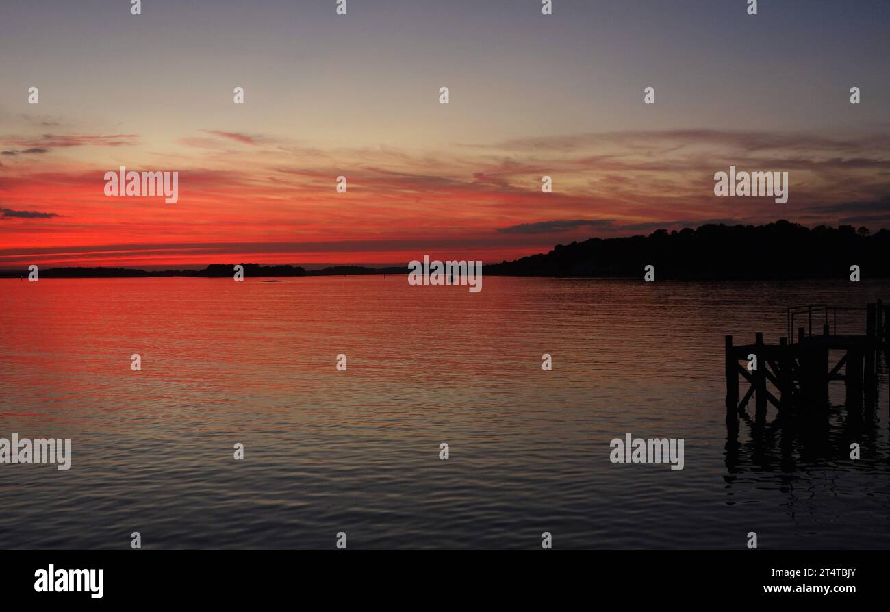 And The Sea Turned Red Stock Photo - Alamy