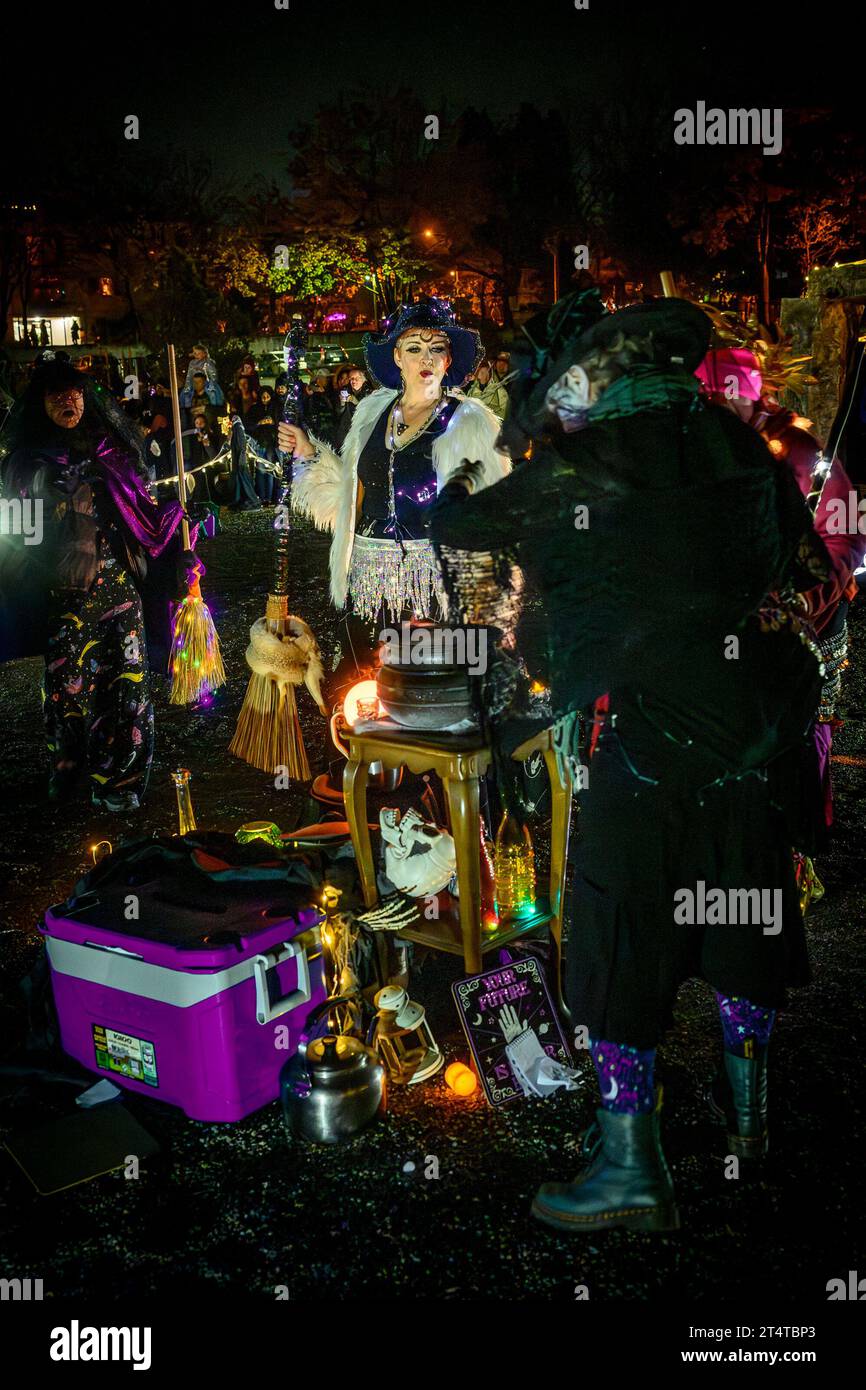 Witches around cauldron, Parade of Lost Souls, Vancouver, British ...