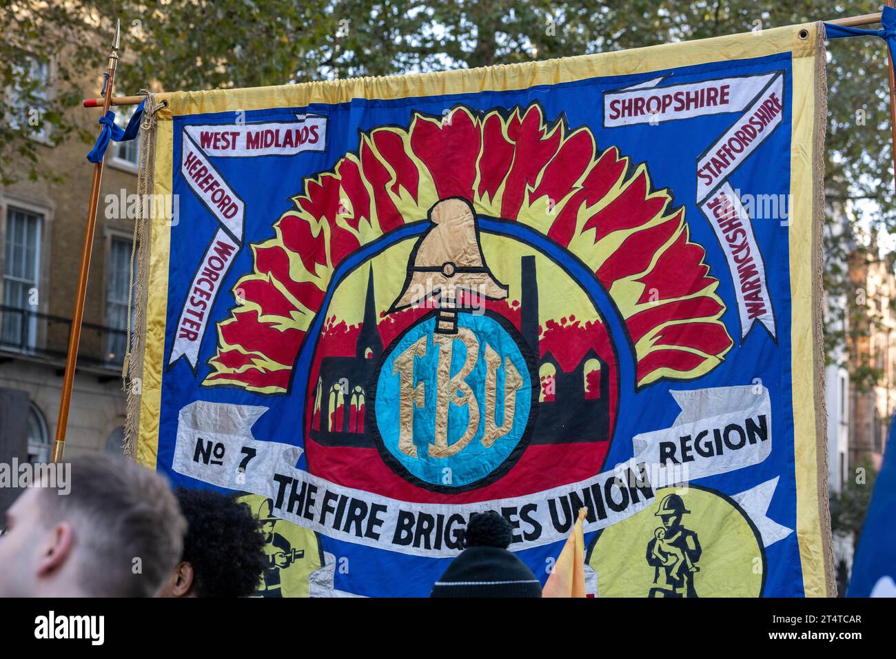 London, UK. 01st Nov, 2023. Fire Brigades Union protest where hundreds ...