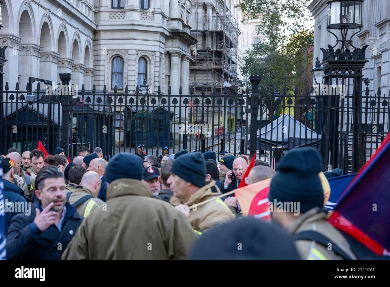 London, UK. 01st Nov, 2023. Fire Brigades Union protest where hundreds ...