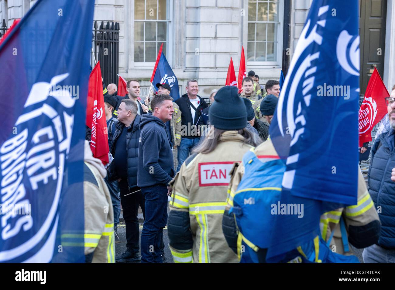 London, UK. 01st Nov, 2023. Fire Brigades Union protest where hundreds ...