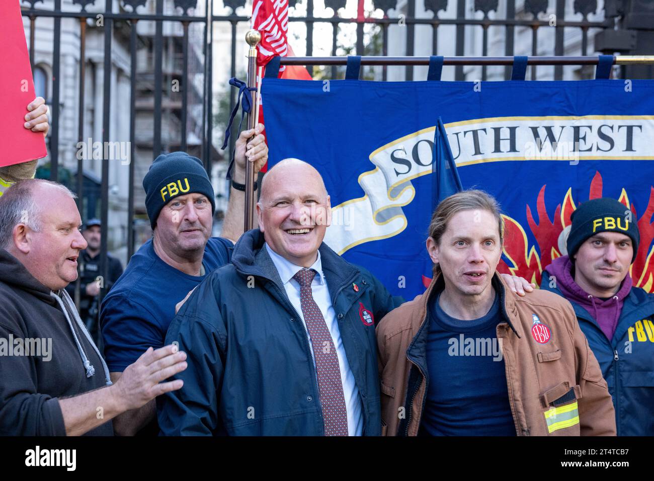 London, UK. 01st Nov, 2023. Fire Brigades Union protest where hundreds ...