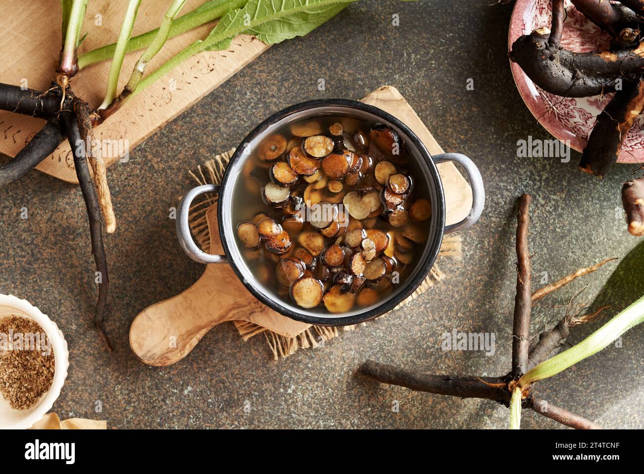 Preparation of comfrey root ointment for the bones and joints from ...