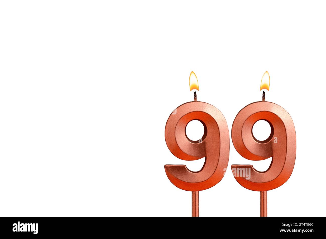 Birthday candle number 99 on white background Stock Photo - Alamy