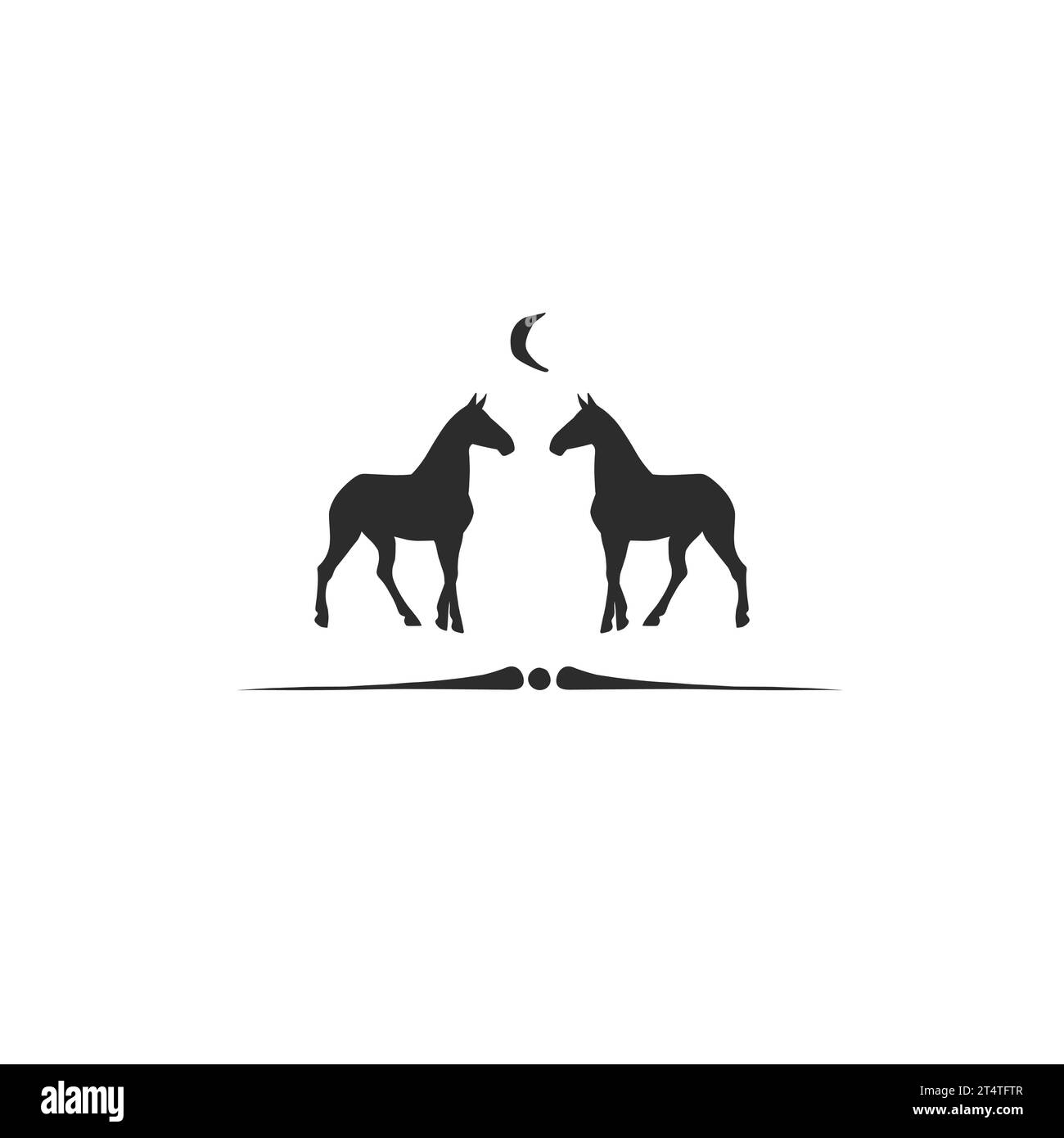 Hand drawn vector abstract horse logo silhouette illustration. Horse ...