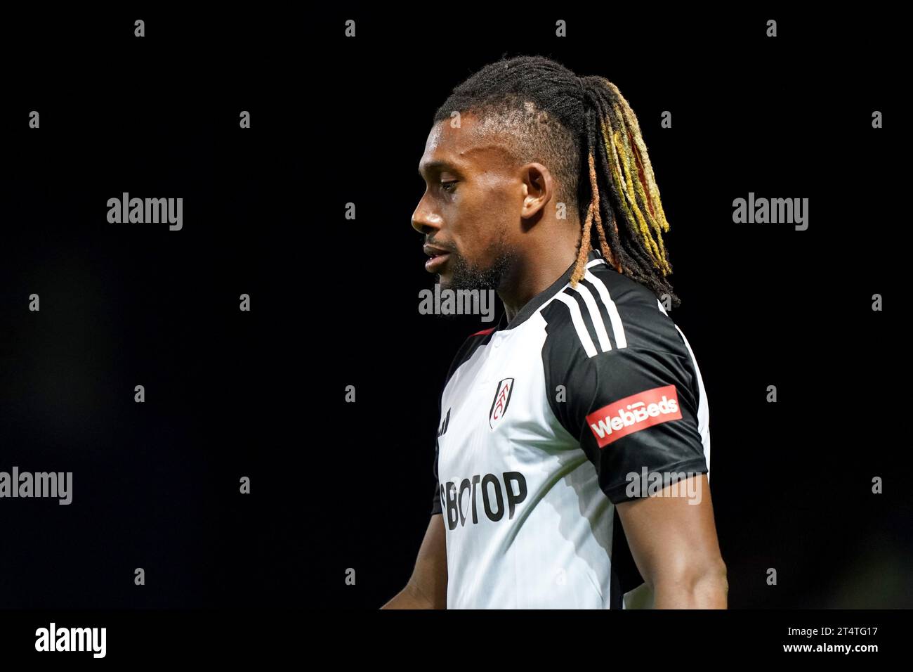 Fulham's Alex Iwobi looks on during the Carabao Cup fourth round match ...