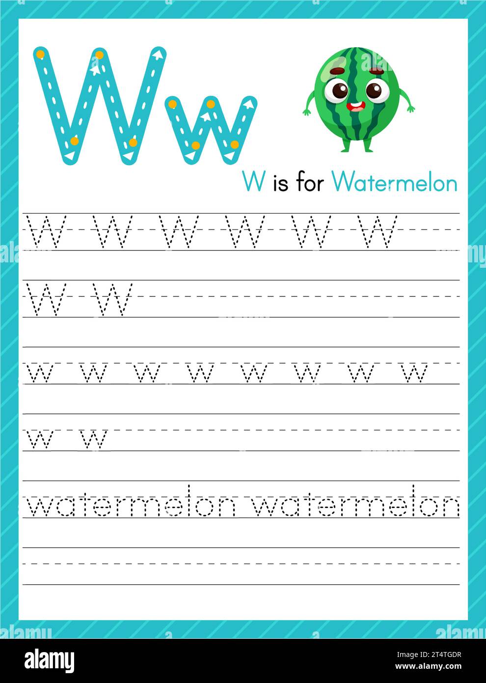 Letter tracing alphabet worksheet Cut Out Stock Images & Pictures - Alamy