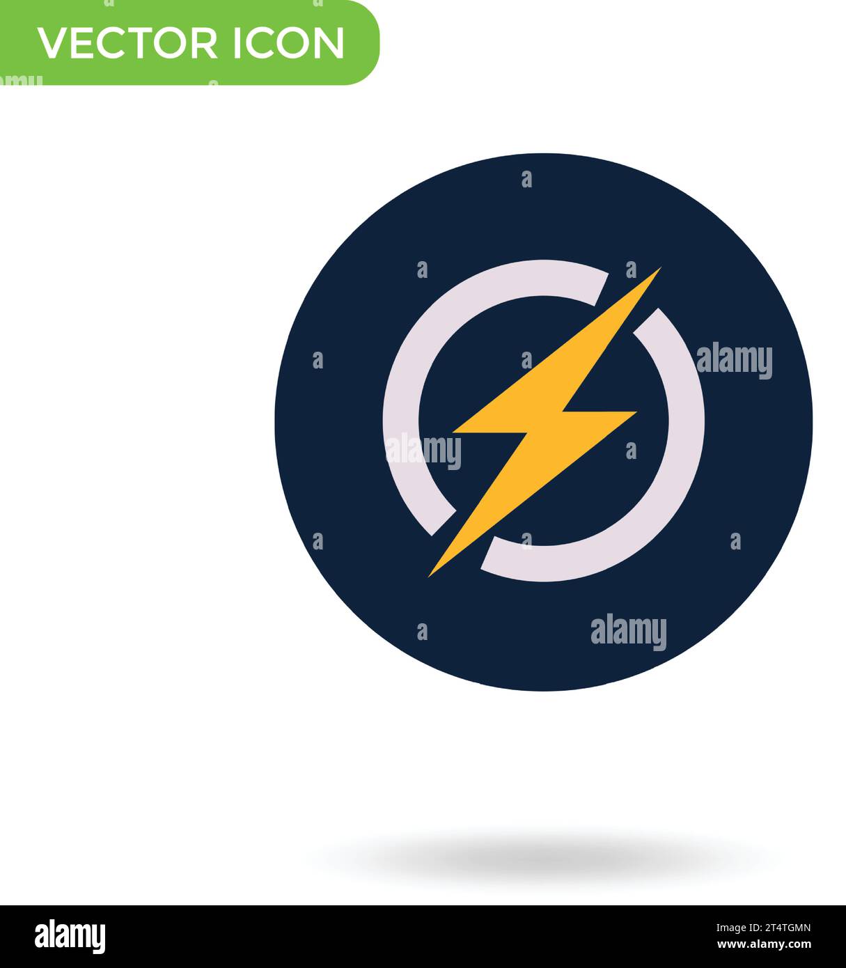 Thunder bolt circle icon minimal and creative Vector Image Stock Vector ...