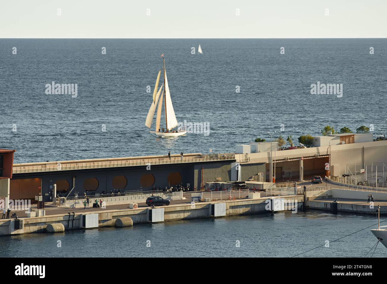Monaco, Monte Carlo, 23 October 2022: Vintage sailing boat Tuiga 1909 ...