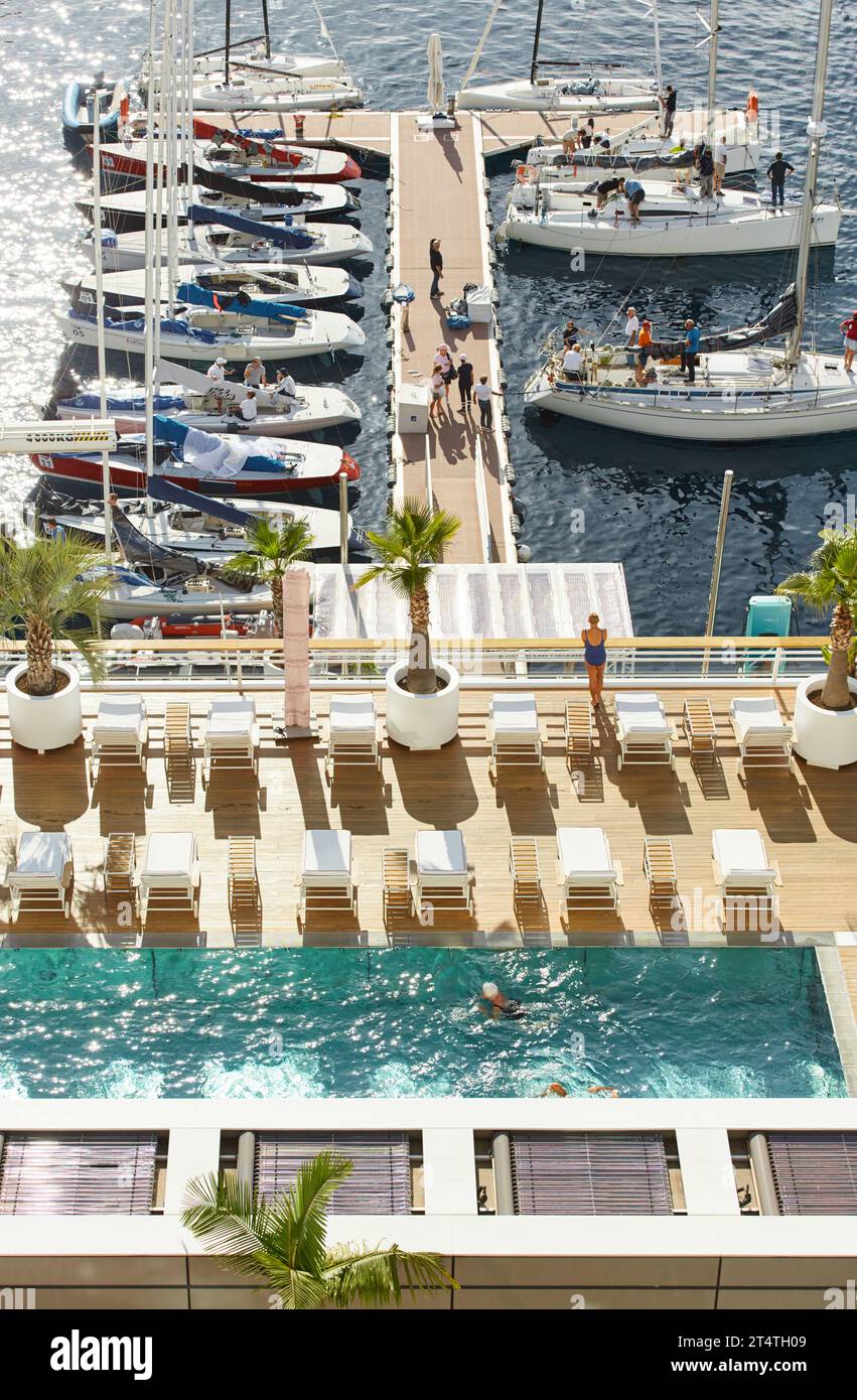 Monaco, Monte-Carlo, 29 September 2022: View from above of a lot of ...