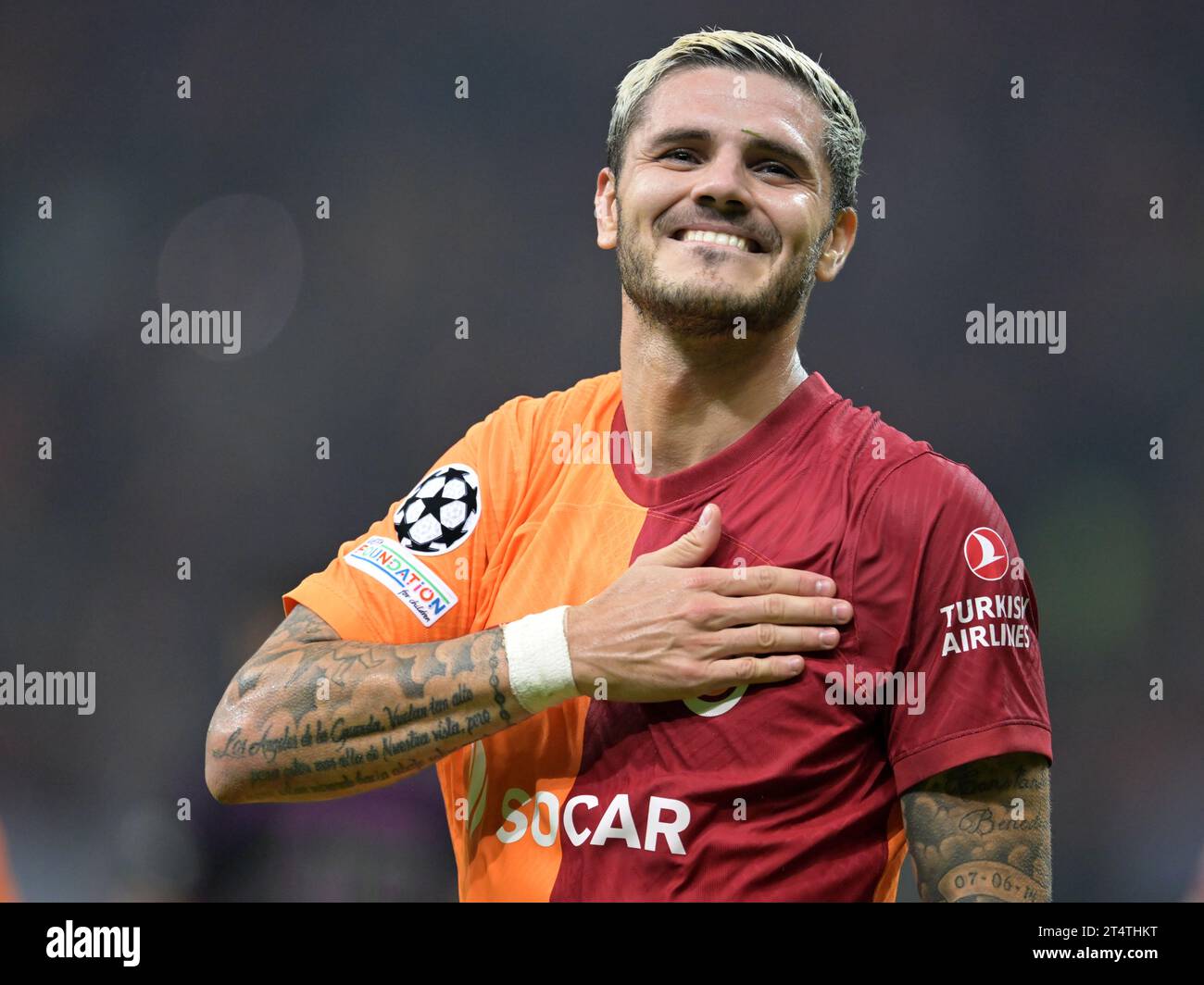 ISTANBUL - Mauro Icardi of Galatasaray during the UEFA Champions League ...