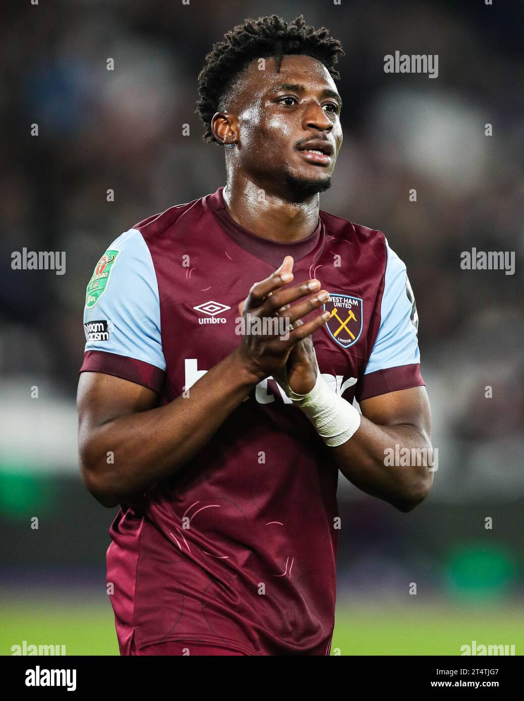 West Ham United's Mohammed Kudus applauds fans during the West Ham ...