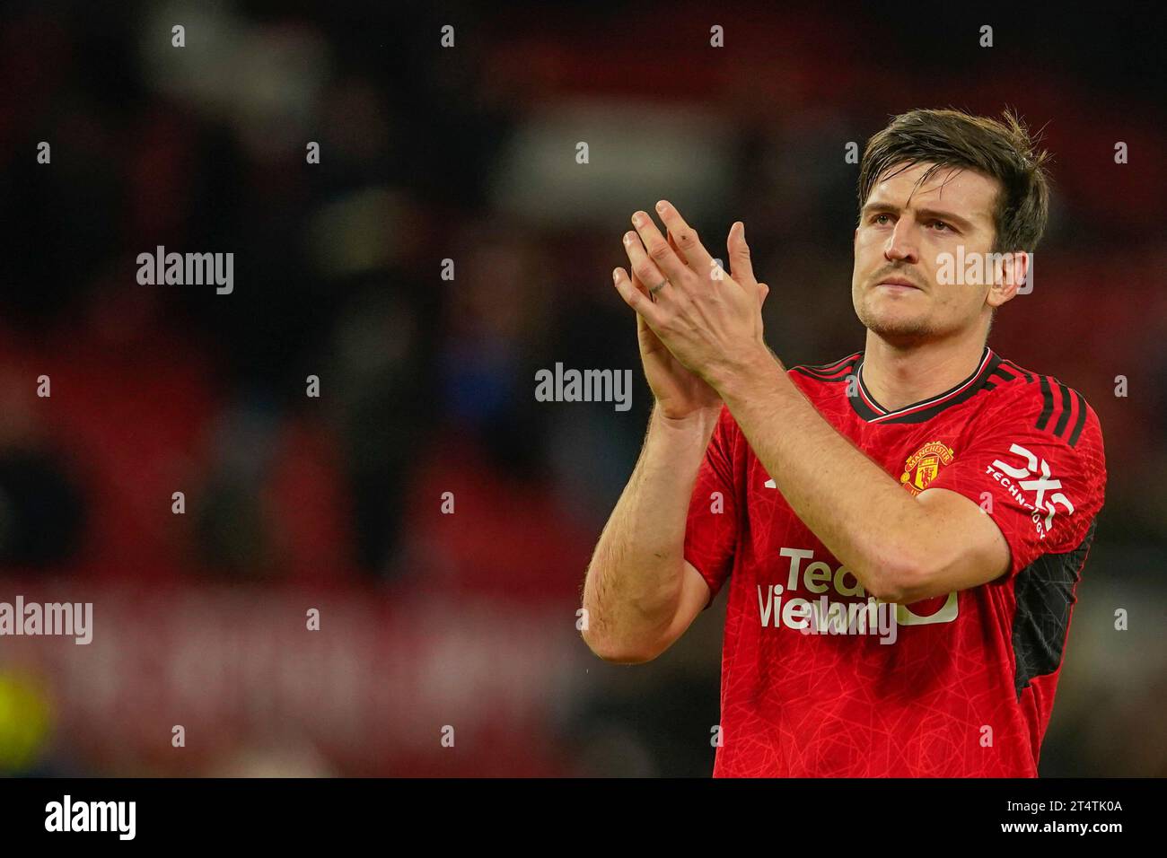 Manchester United's Harry Maguire applauds at the end of EFL Cup fourth ... Manchester United's Harry Maguire applauds at the end of EFL Cup fourth ...