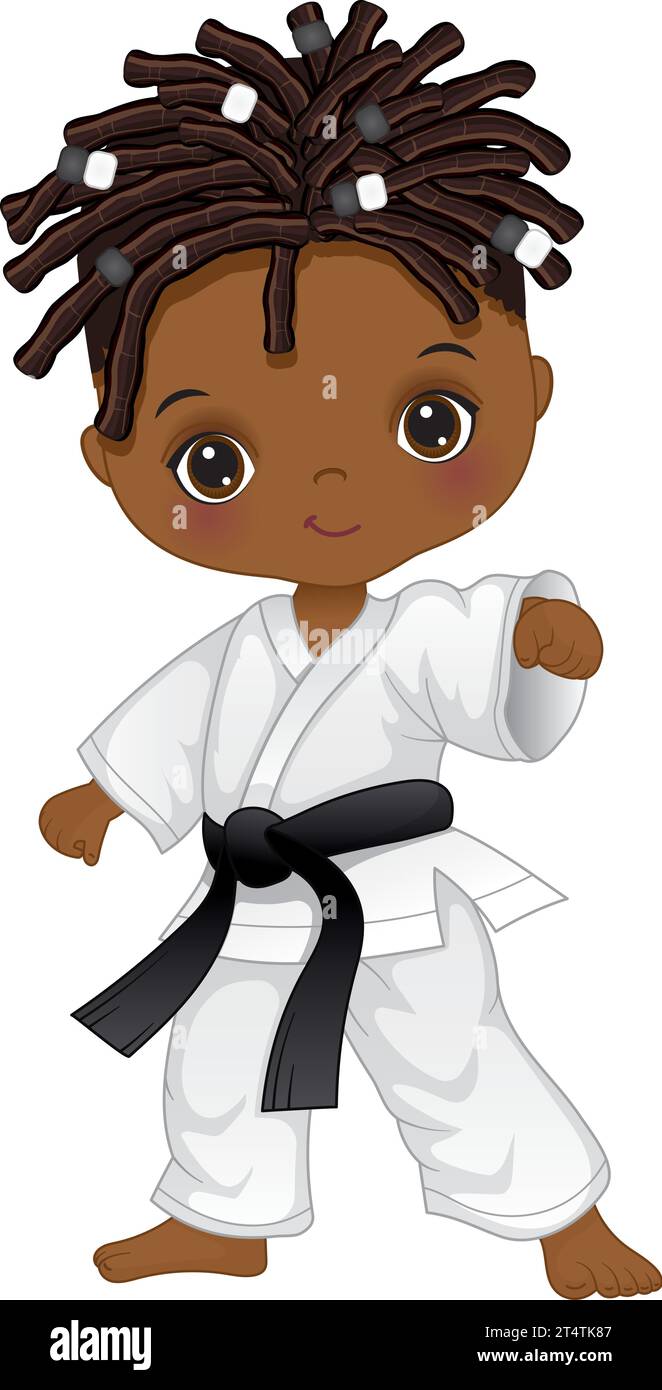 Cartoon illustration karate kid smiling hi-res stock photography and ...