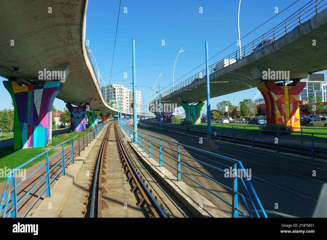 Bucharest, Romania - October 18, 2023: Basarab Bridge, the longest and ...